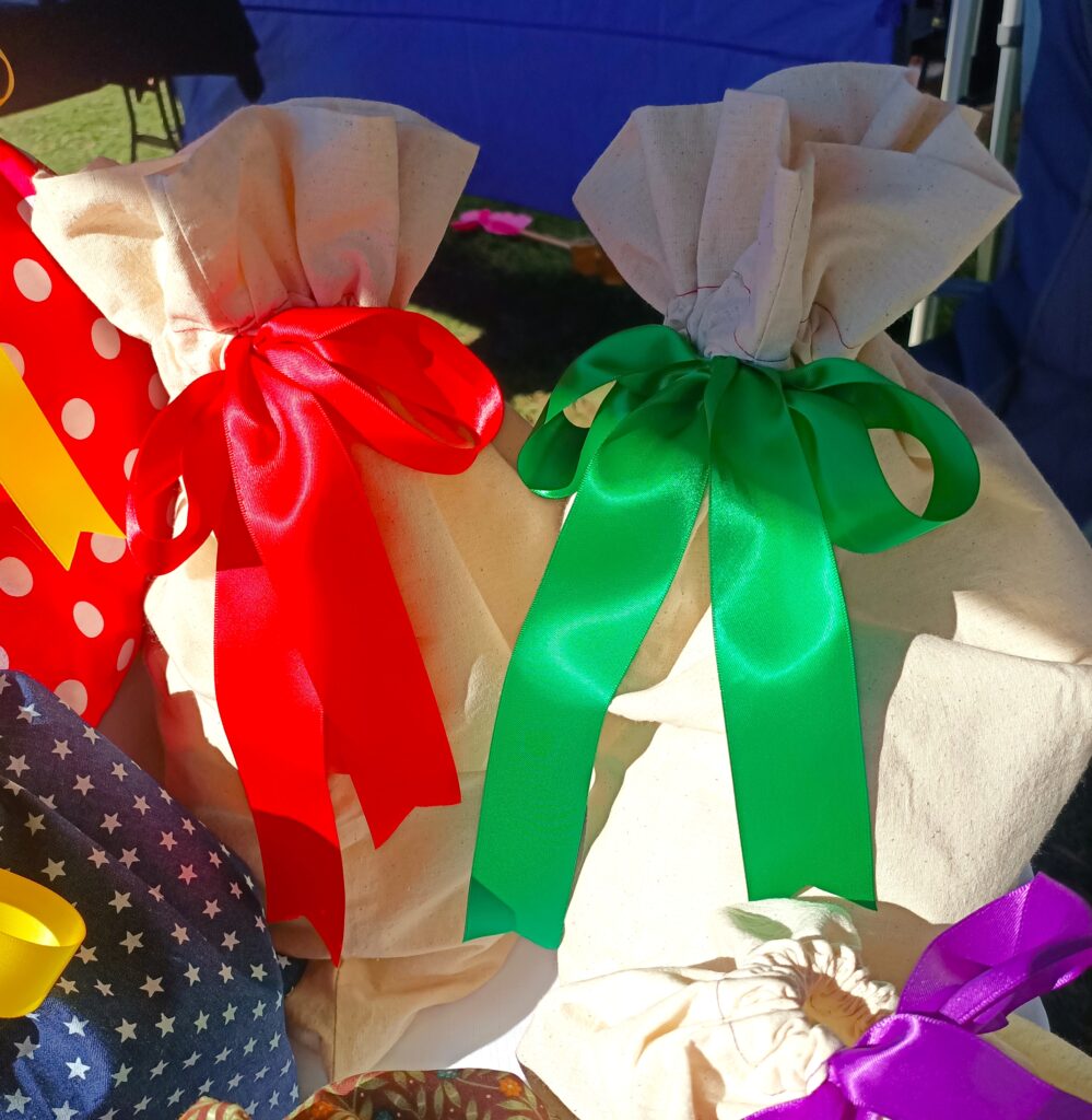 Deluxe Calico Ruffle Reusable Gift Bags - The Party Godmother