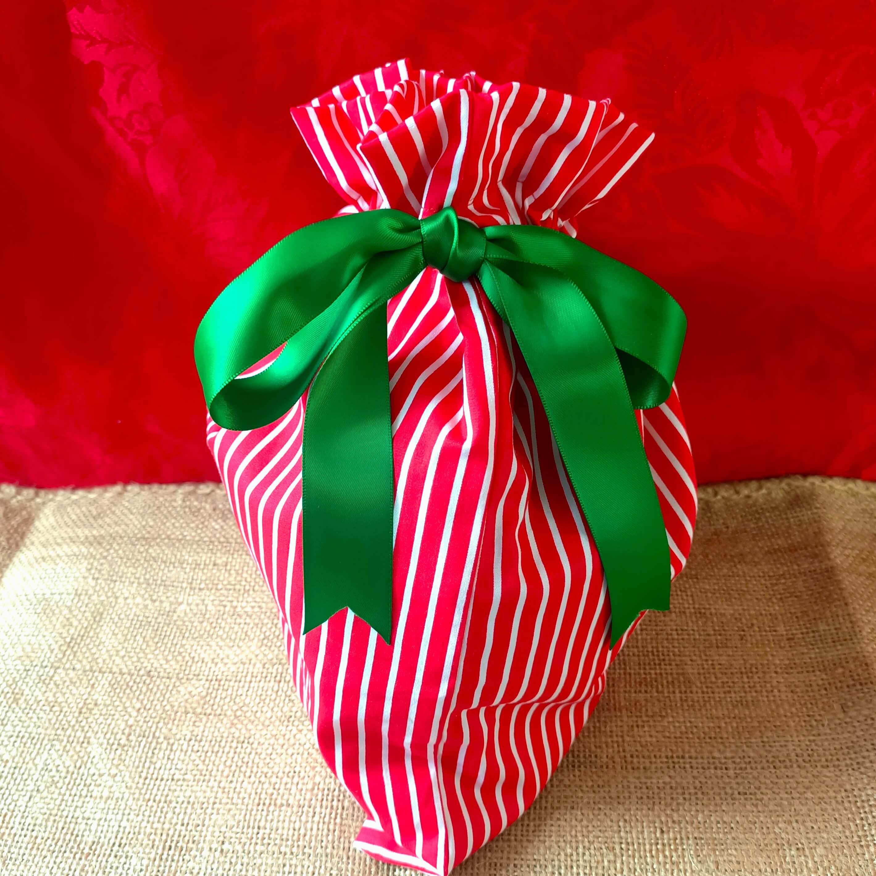 Deluxe Red Stripe Ruffle Reusable Gift Bags - The Party Godmother